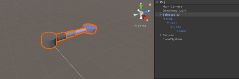 Creating a Telescoping Clamp in a Unity Scene – Building Blocks